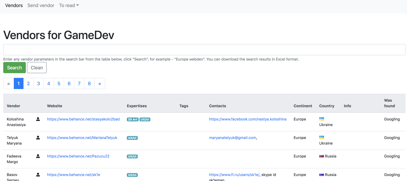 GameDev Vendors | Clear and simple list of vendors which work in ...